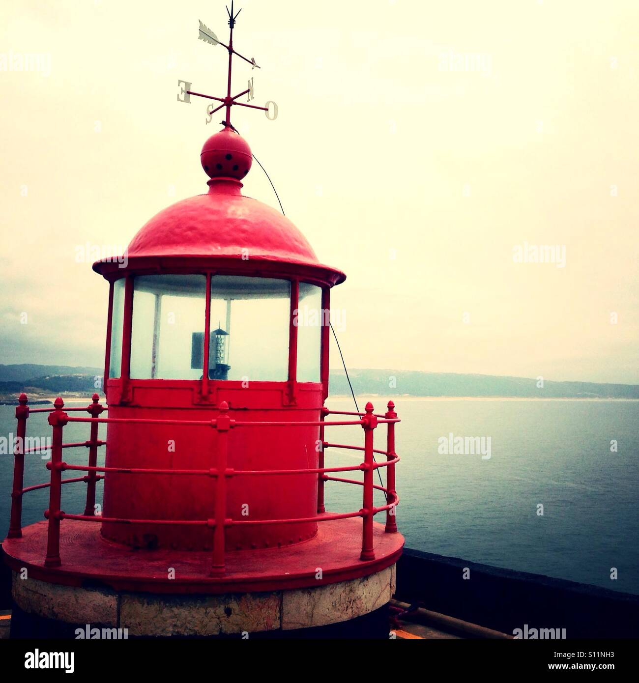 Lighthouse in Nazare, Portugal Stock Photo - Alamy