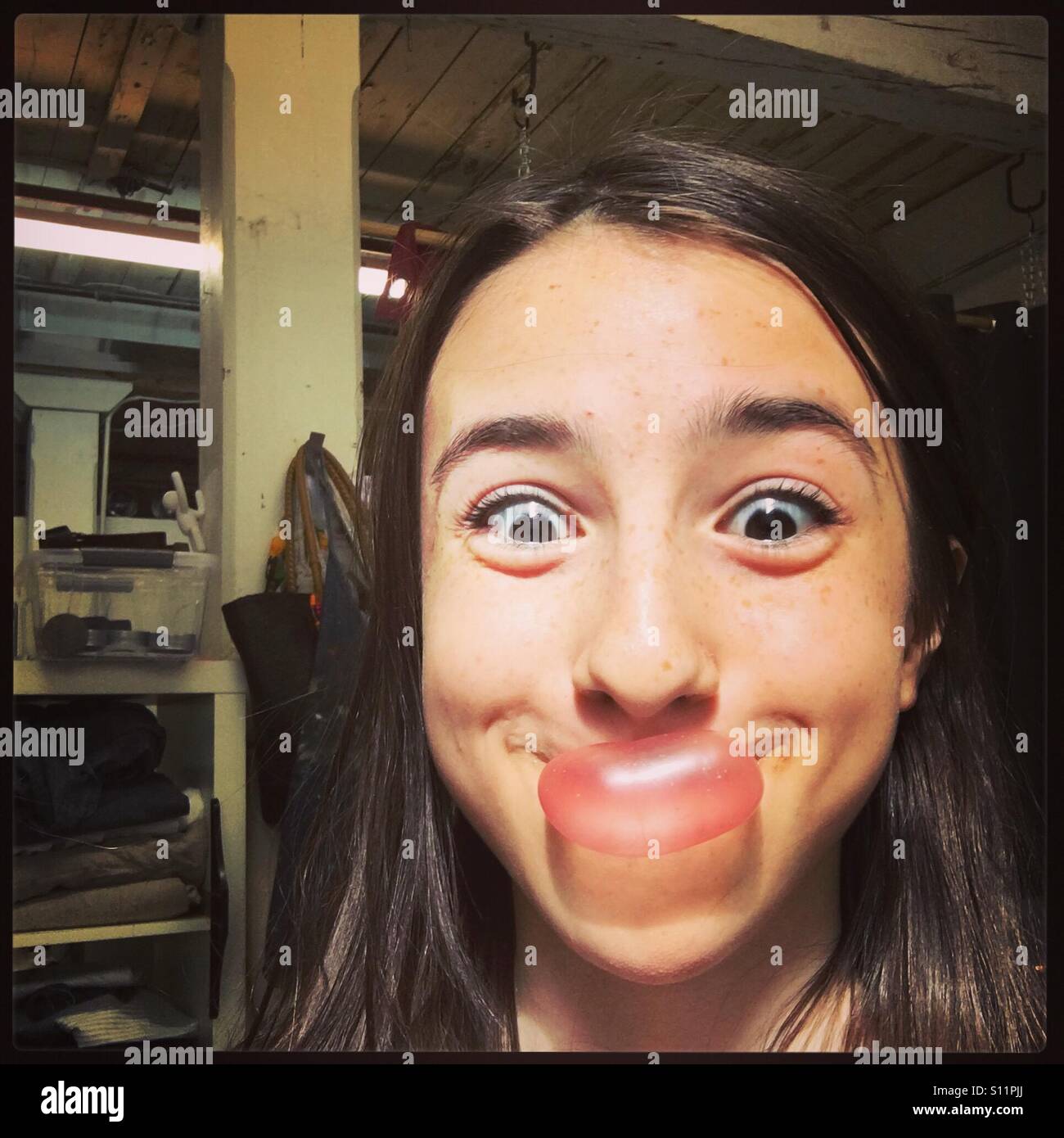 Excited first time bubble Stock Photo - Alamy