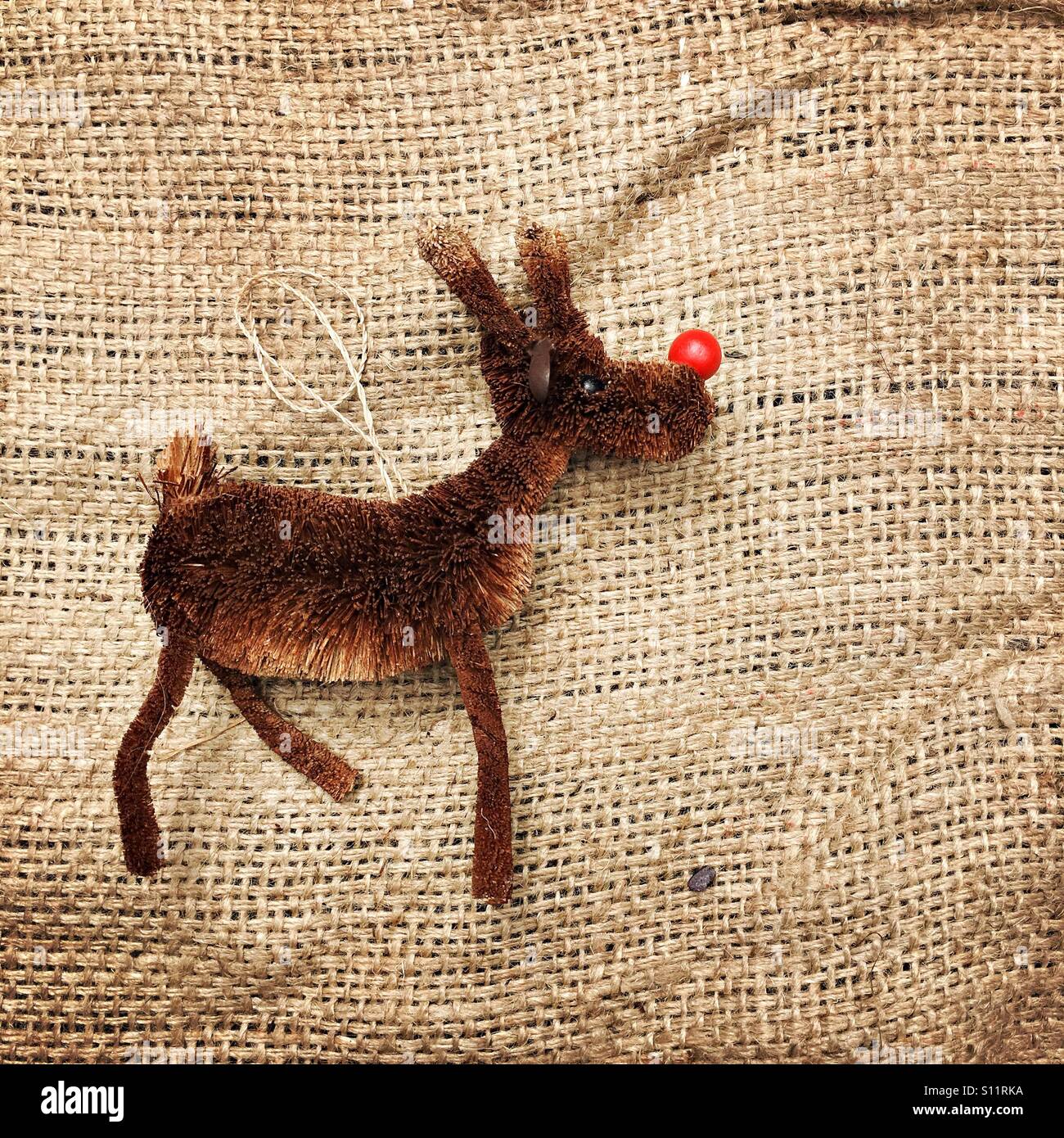 Figurine of rudolf the red nose rein deer Stock Photo - Alamy