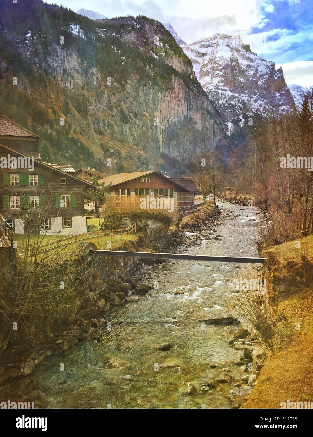 Scenic Swiss Village Stock Photo - Alamy