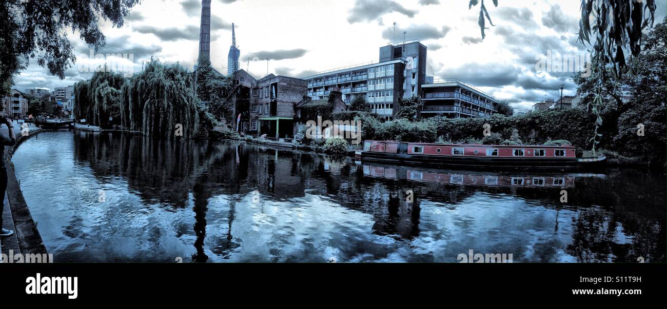 Canal Side Panorama Stock Photo - Alamy
