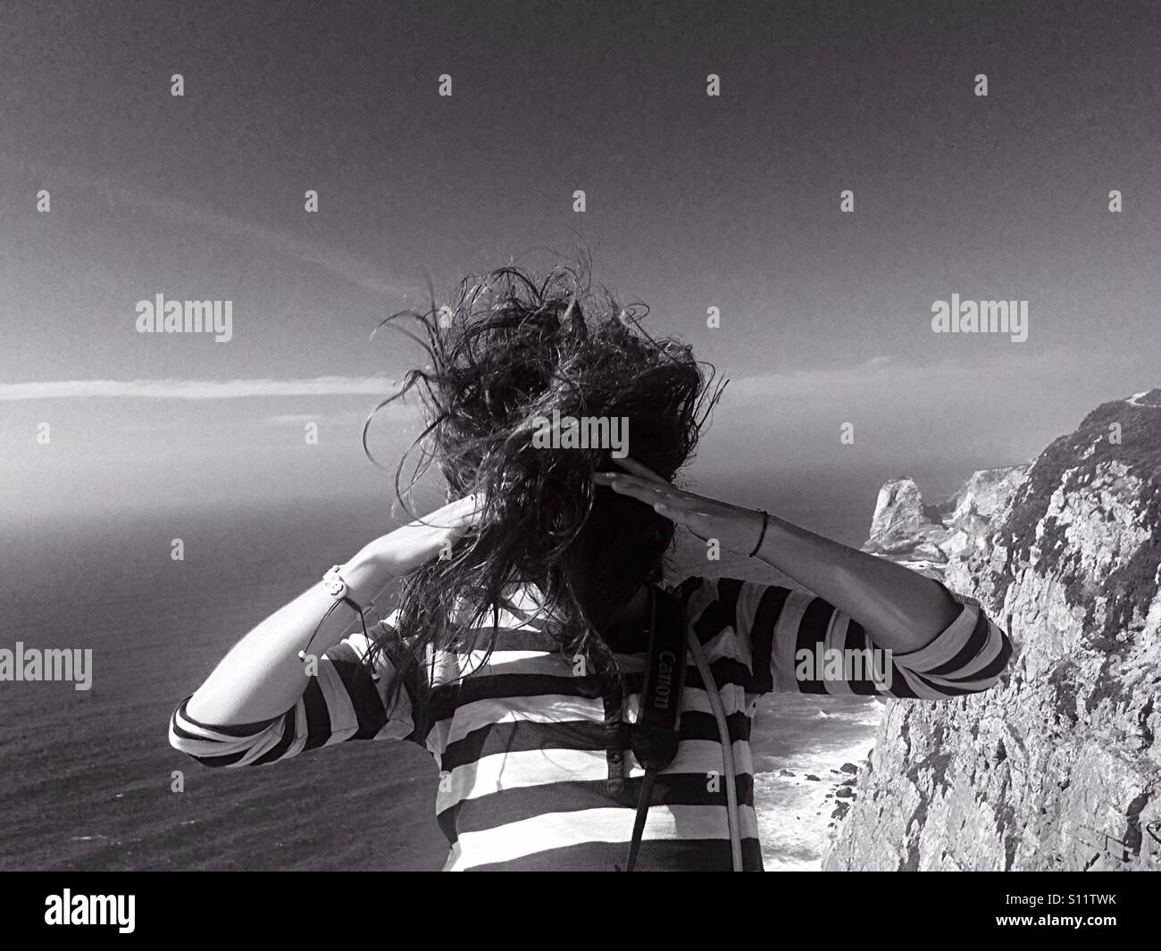 Crazy wind in my hair Stock Photo - Alamy