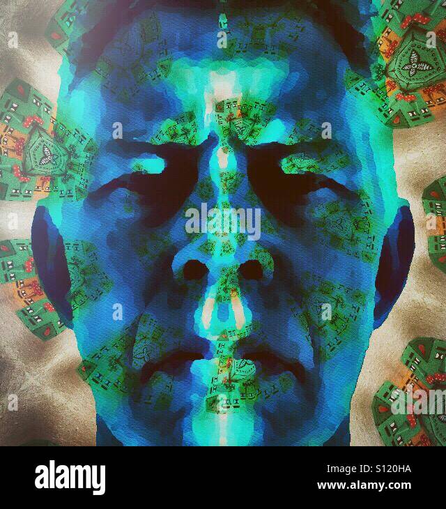 Symmetrical man's face Stock Photo - Alamy