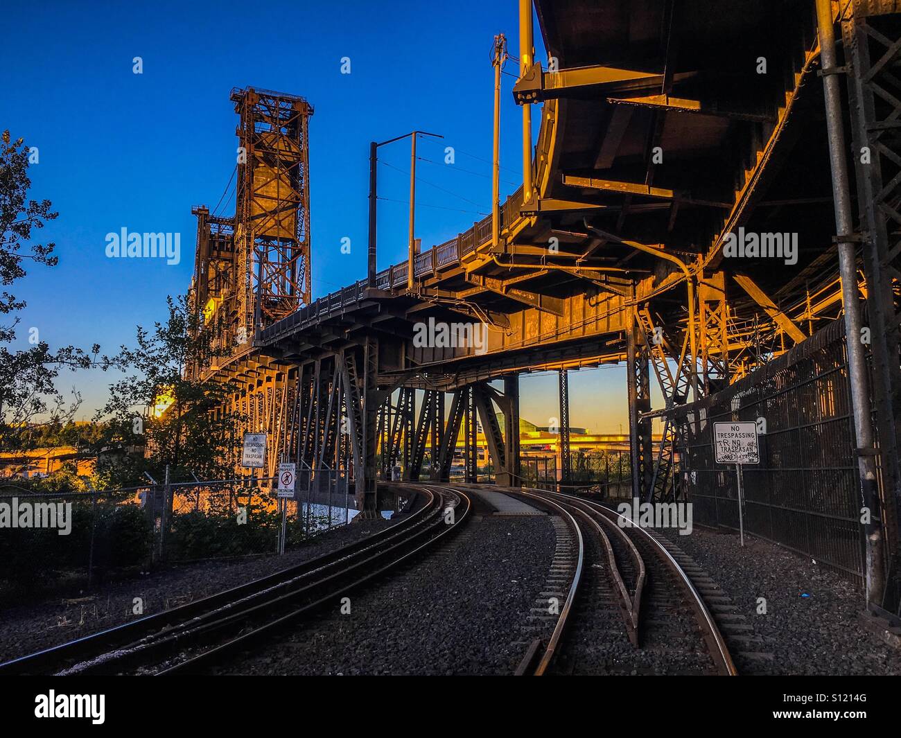 Steel Bridge in Portland Oregon Stock Photo - Alamy