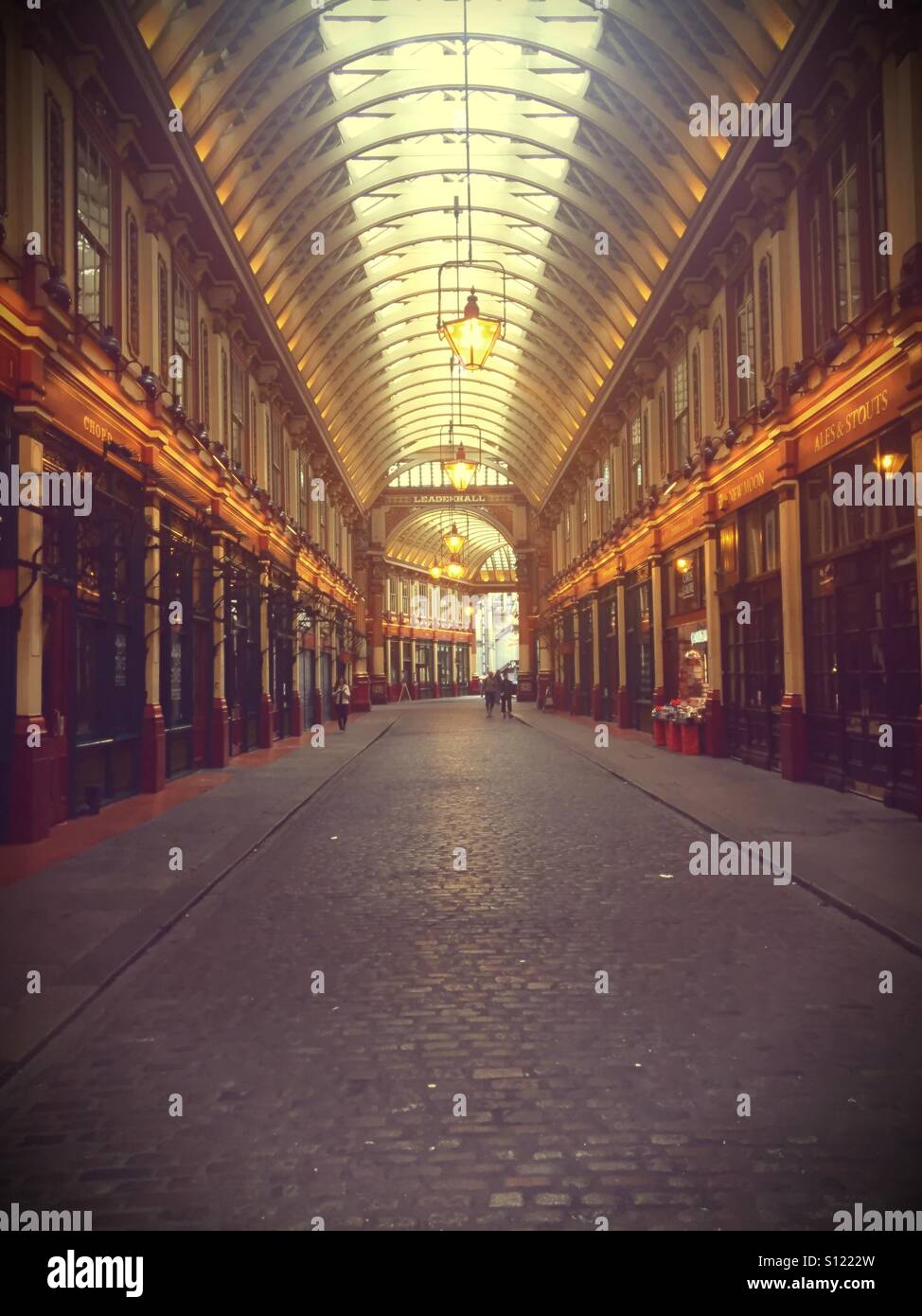 Nearly empty covered market Stock Photo - Alamy