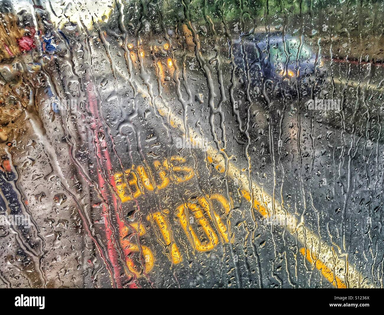 Bus Stop In The Rain High Resolution Stock Photography and Images - Alamy