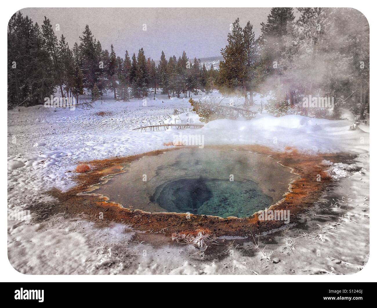 Wyoming hot spring smartphone stock photos and images - Alamy