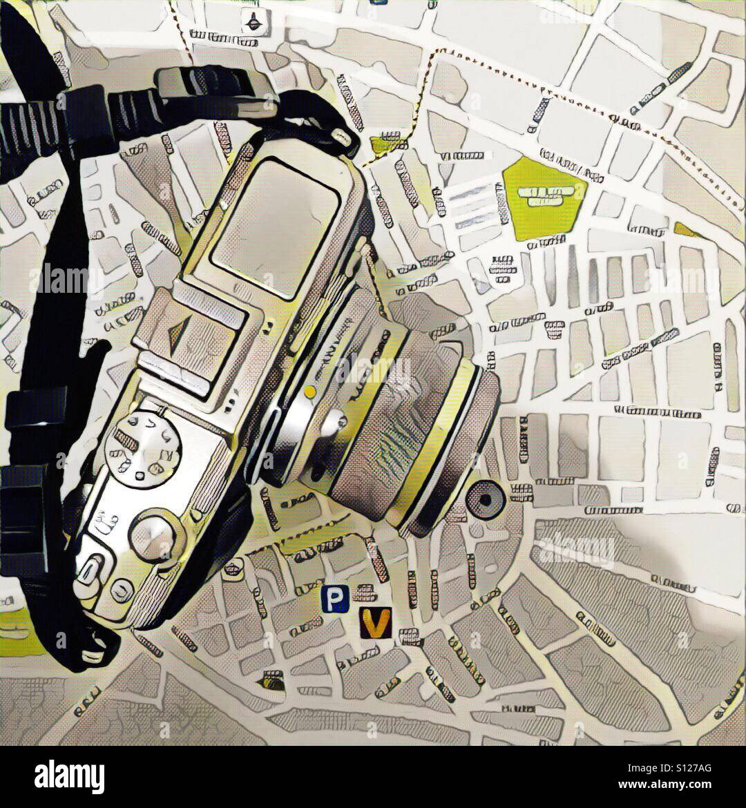 Rangefinder and map Stock Photo - Alamy