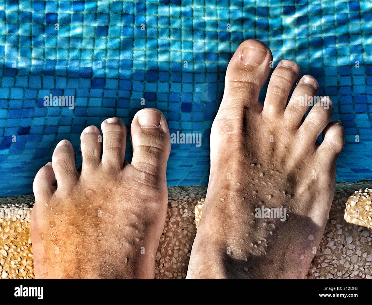 Summer fun. Feet by swimming pool Stock Photo - Alamy