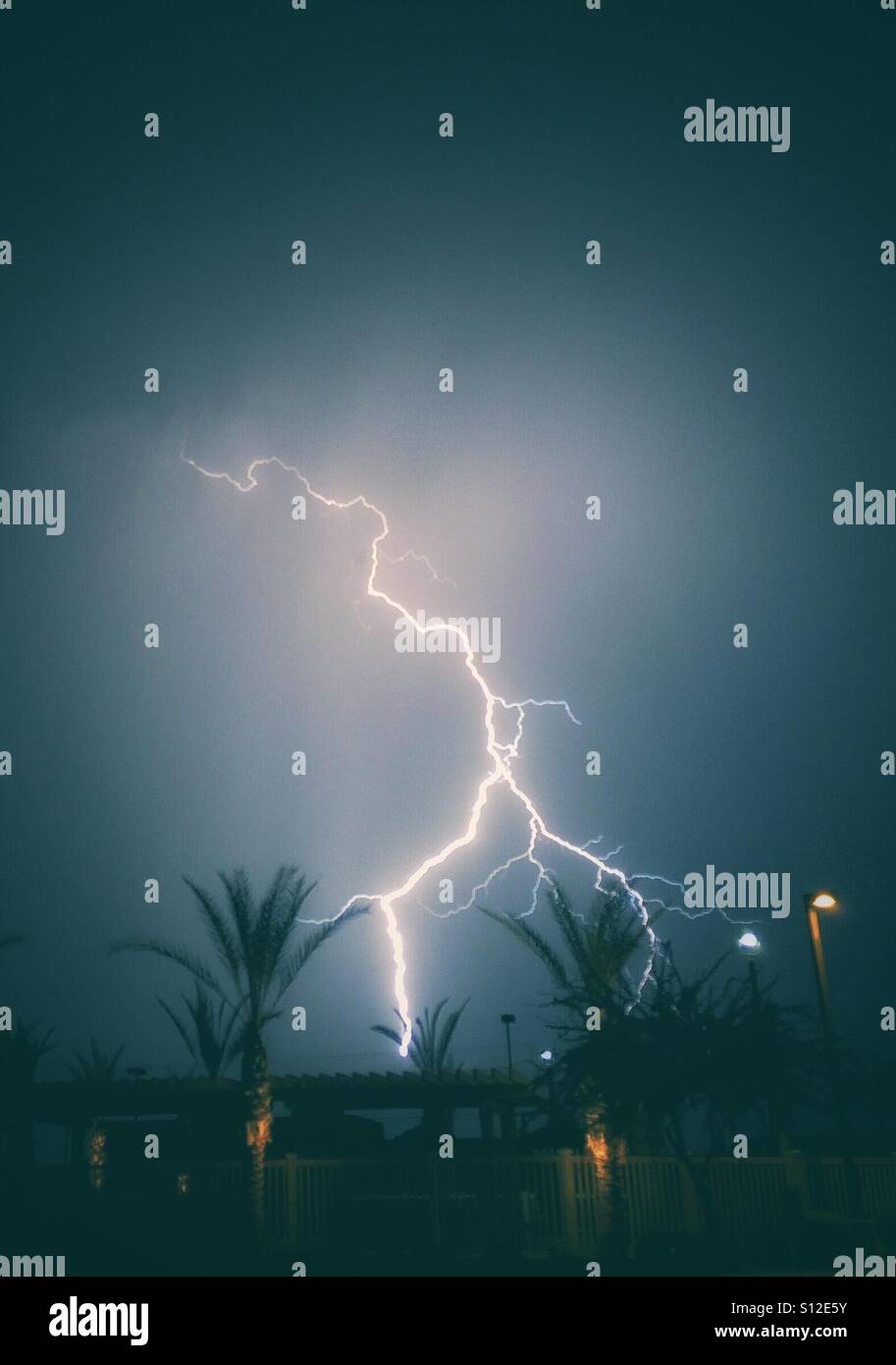 Lightning Storm at night Stock Photo - Alamy
