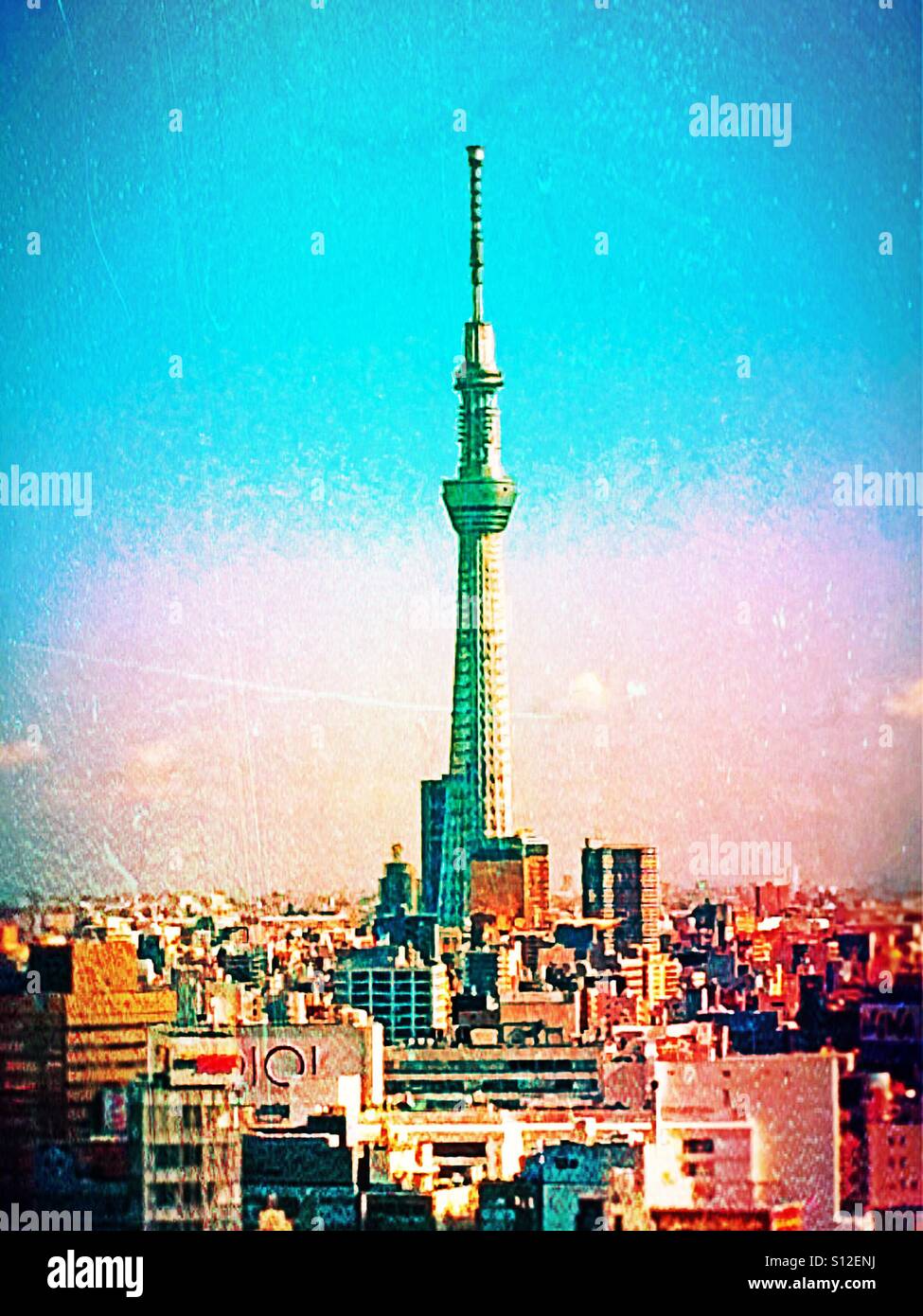 Retro Style Tokyo Sky Tree Stock Photo - Alamy