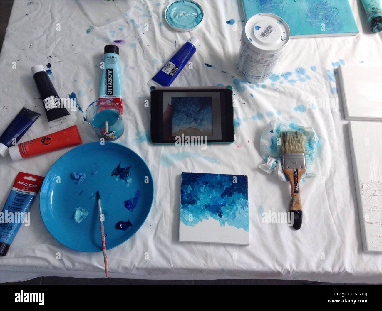 A painting set up Stock Photo - Alamy