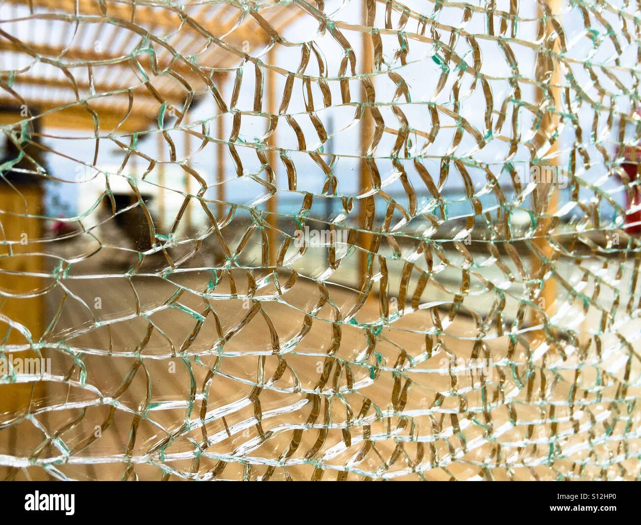 Broken glass window Stock Photo - Alamy