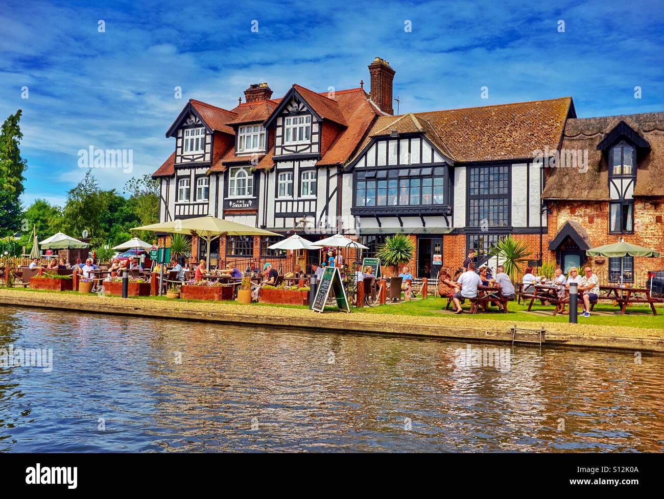 The Swan Inn at Horning on the Norfolk Broads England UK Stock Photo ...