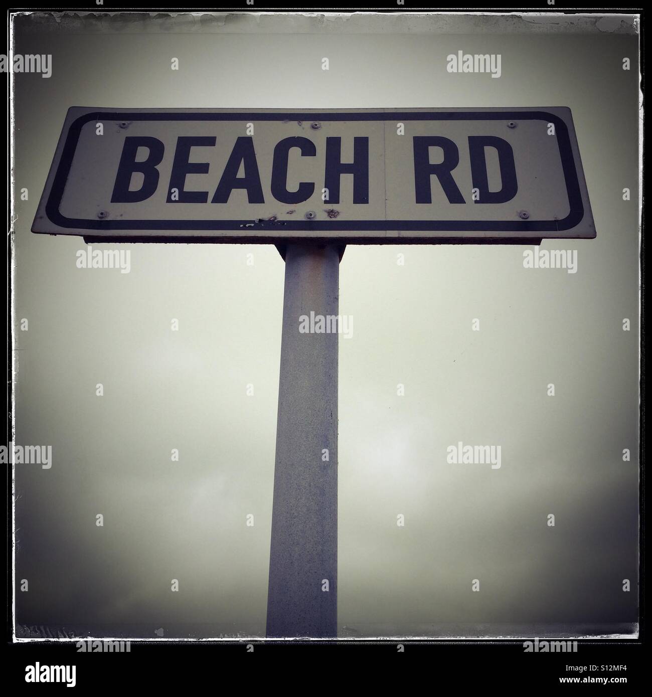 Beach road sign Stock Photo - Alamy