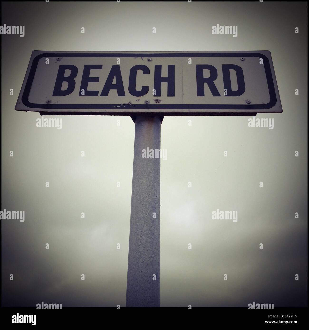 Beach Road sign Stock Photo - Alamy