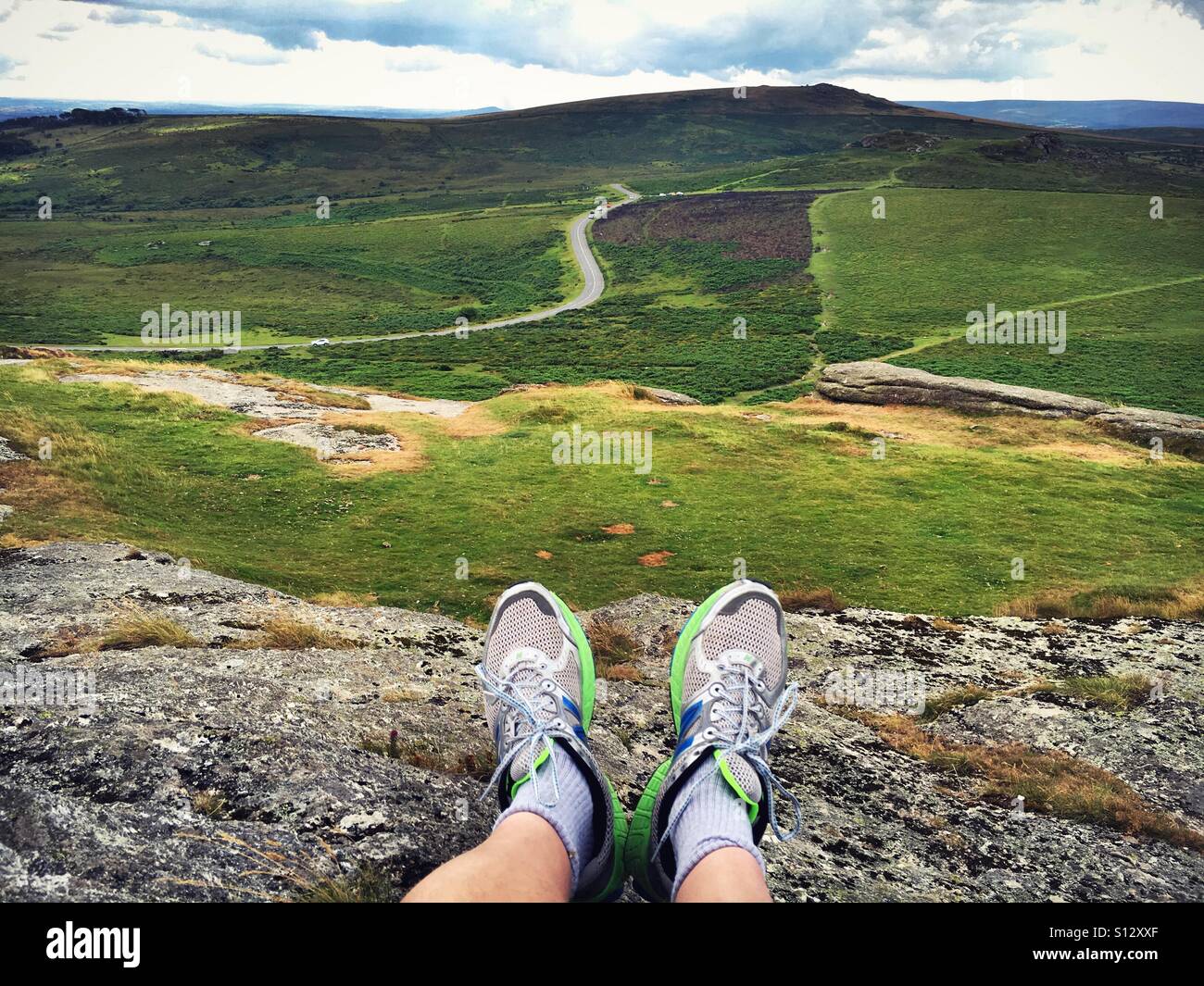Resting feet on Dartmoor Stock Photo - Alamy