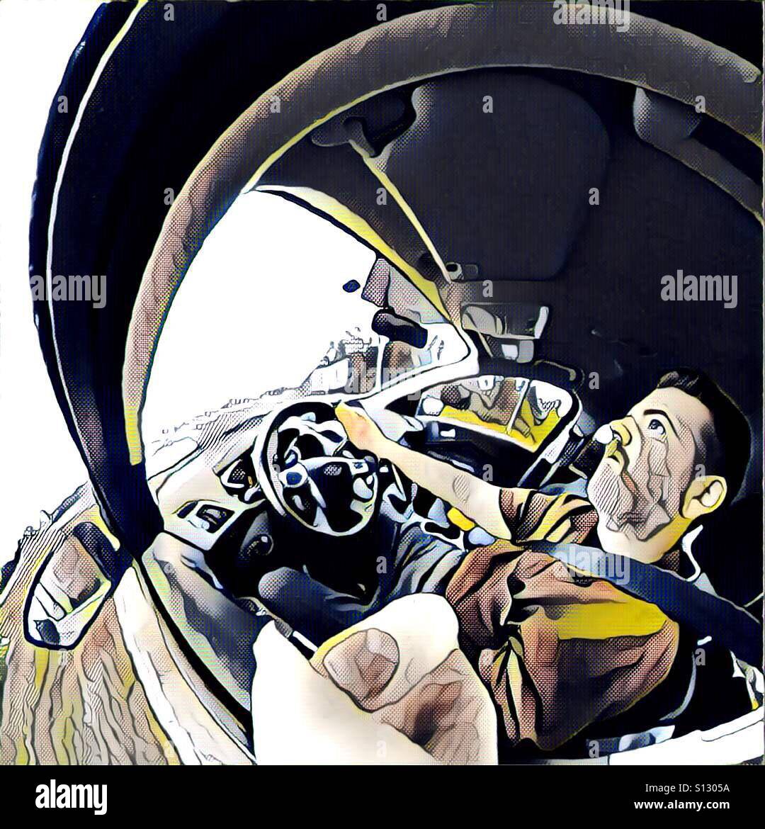 Driving the ford Stock Photo - Alamy