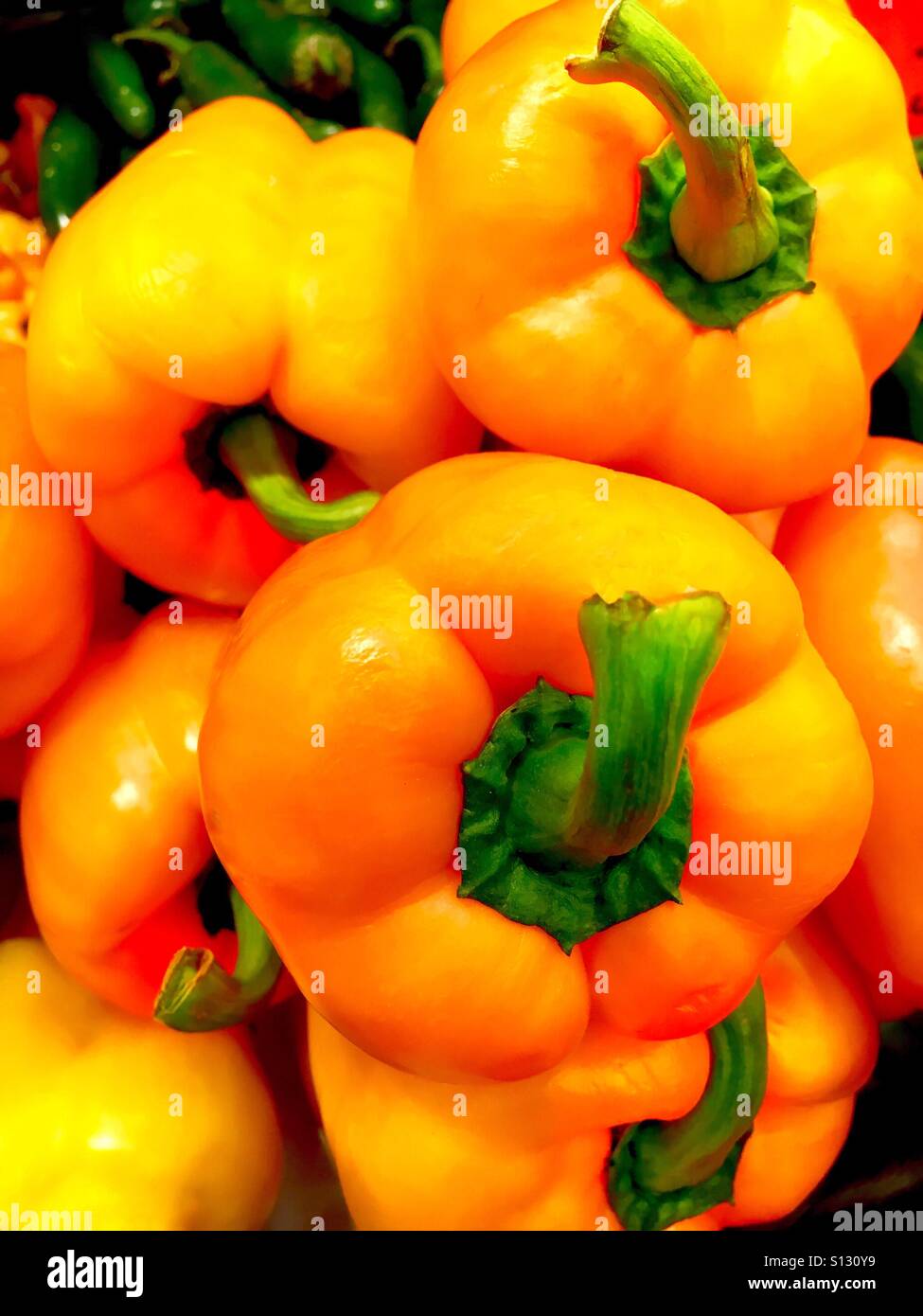 Yellow bell peppers Stock Photo - Alamy