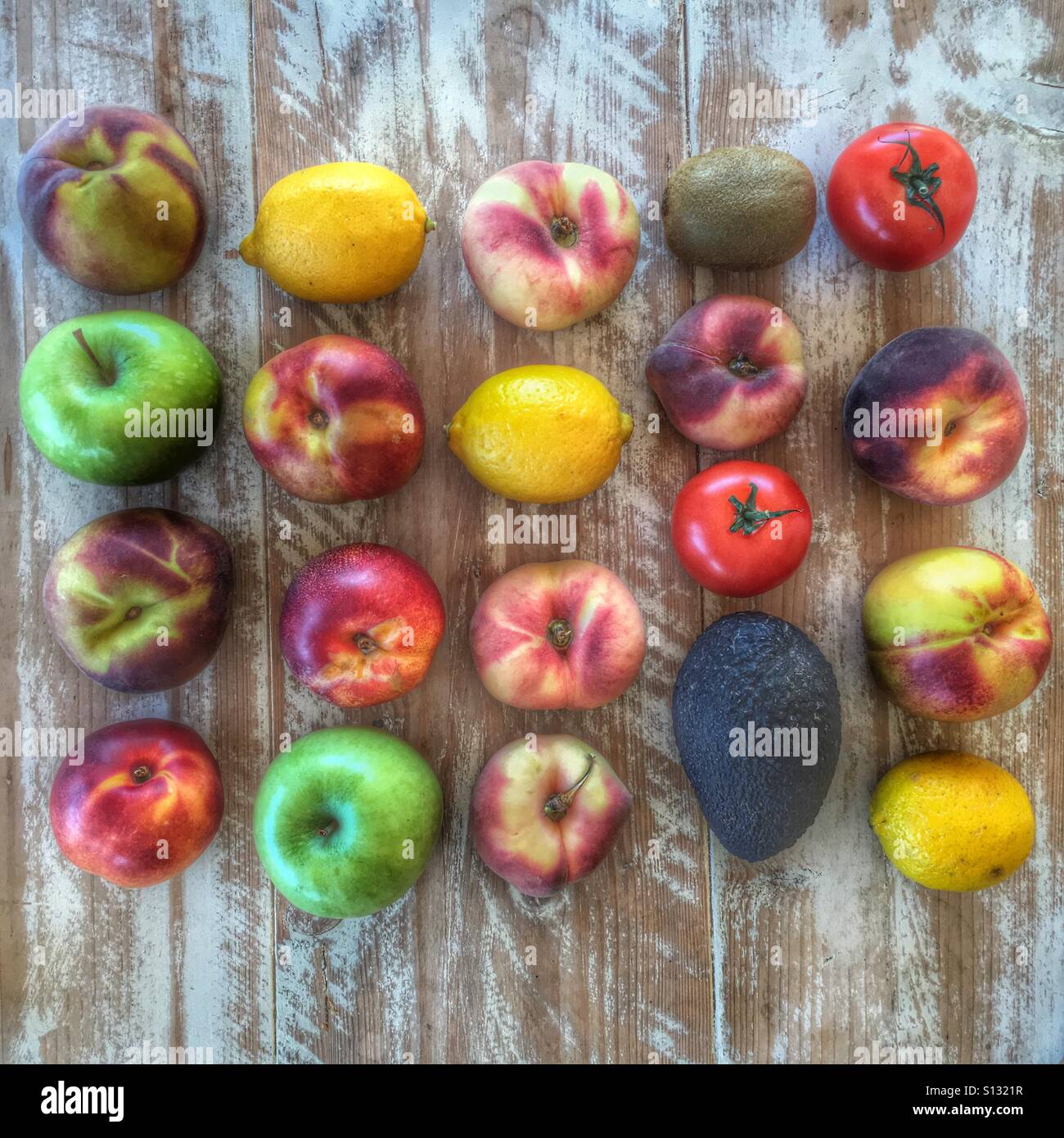 Fruit. Flat lay photography Stock Photo - Alamy