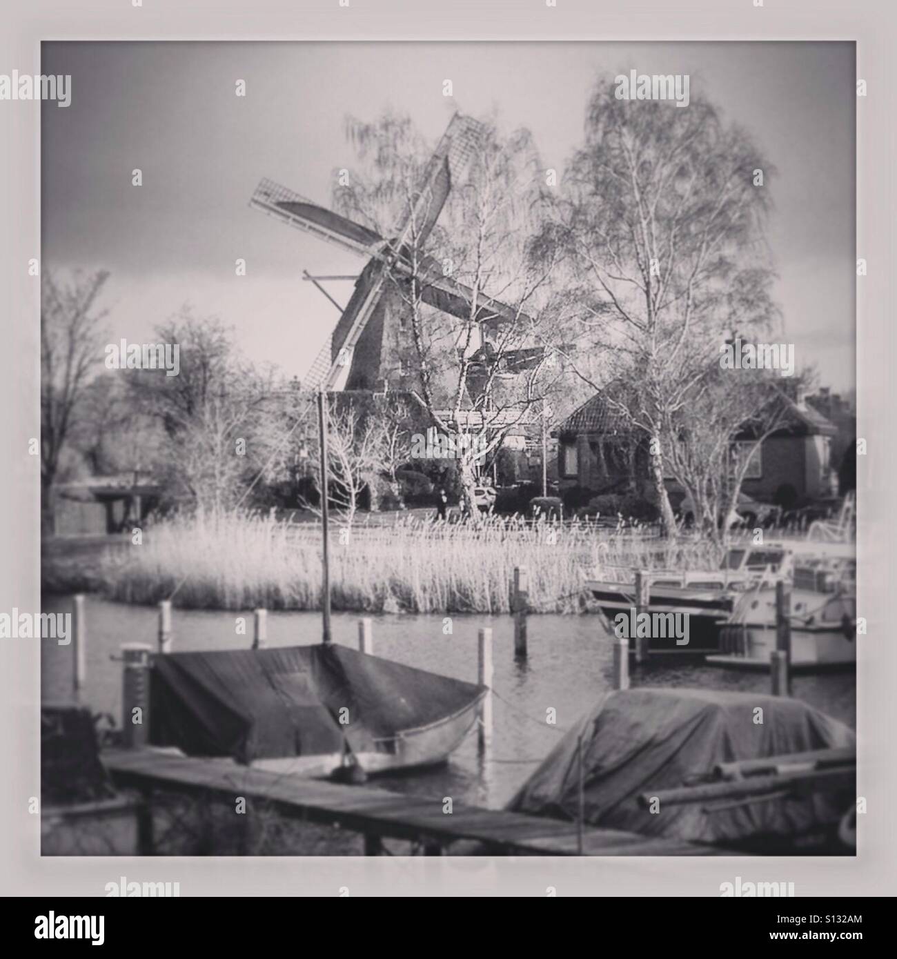 Classical Dutch windmill in Weesp, the Netherlands Stock Photo - Alamy