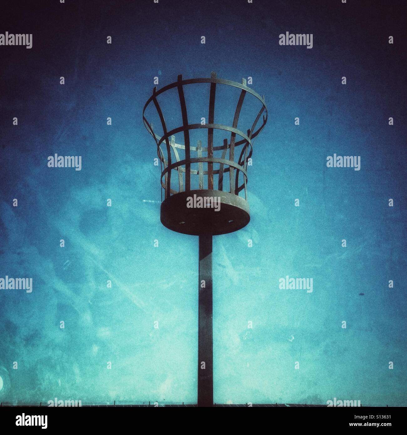 Fire beacon with aged effect filter Stock Photo - Alamy