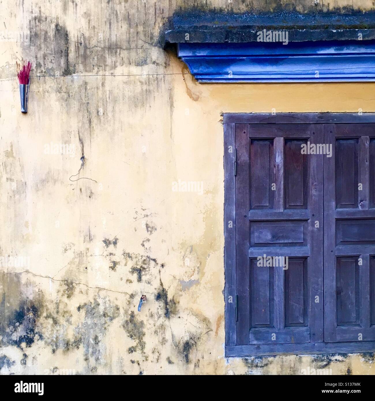 Vietnamese blue window shutters hi-res stock photography and images - Alamy