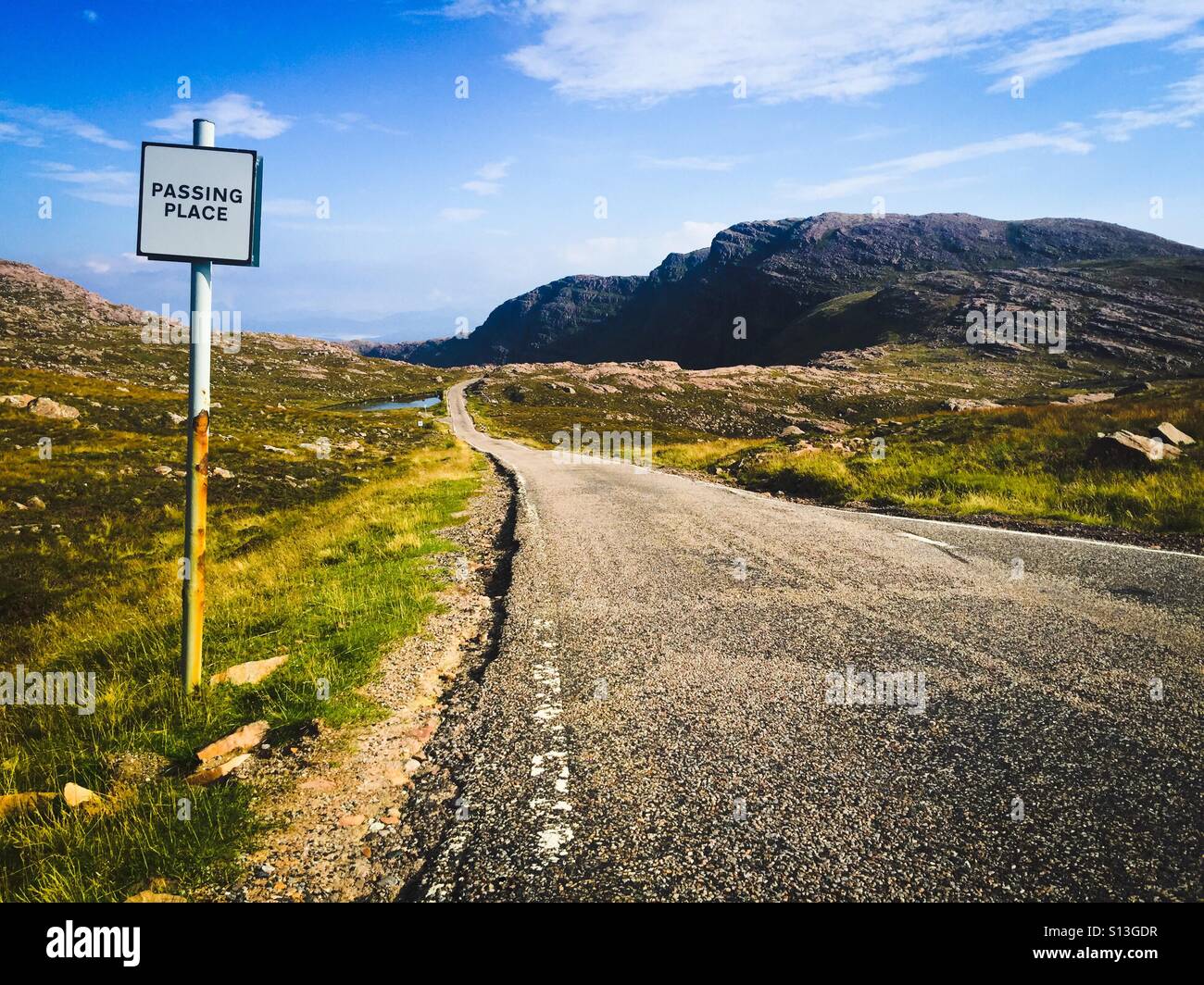 Passing place on single track road on Applecross peninsula on West ...