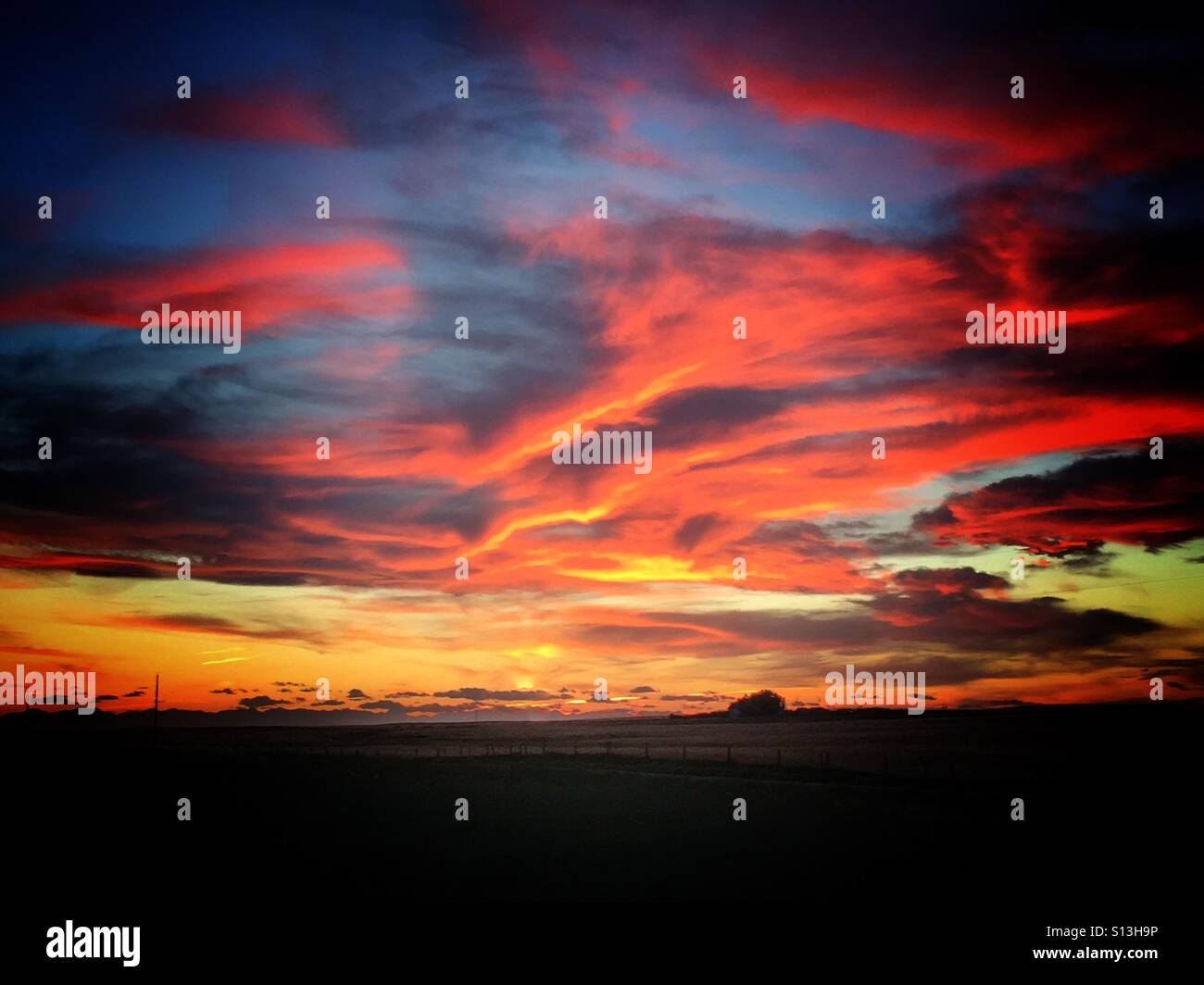 Dramatic Alberta sunset Stock Photo - Alamy