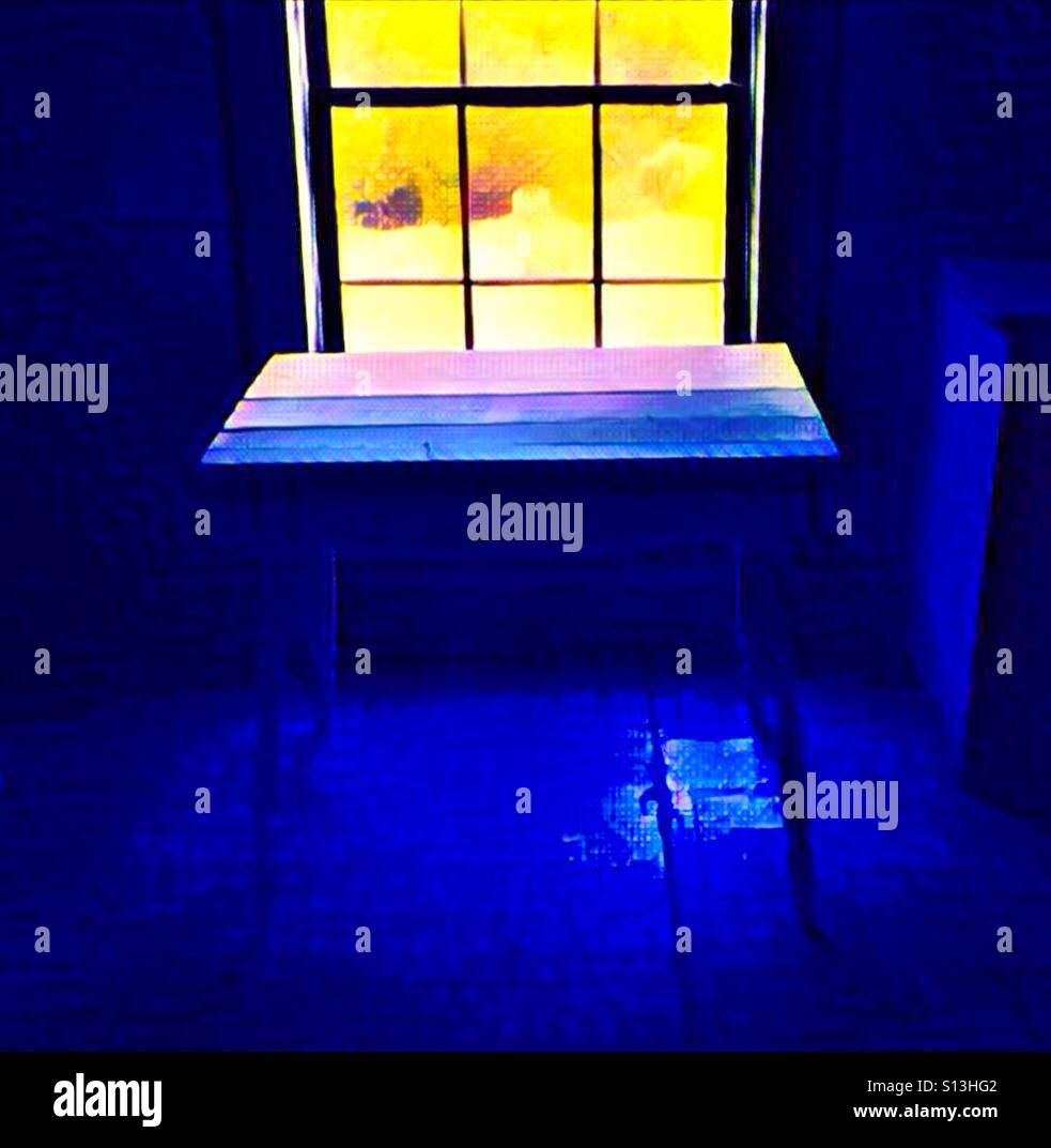 Old table by window, surreal Stock Photo - Alamy