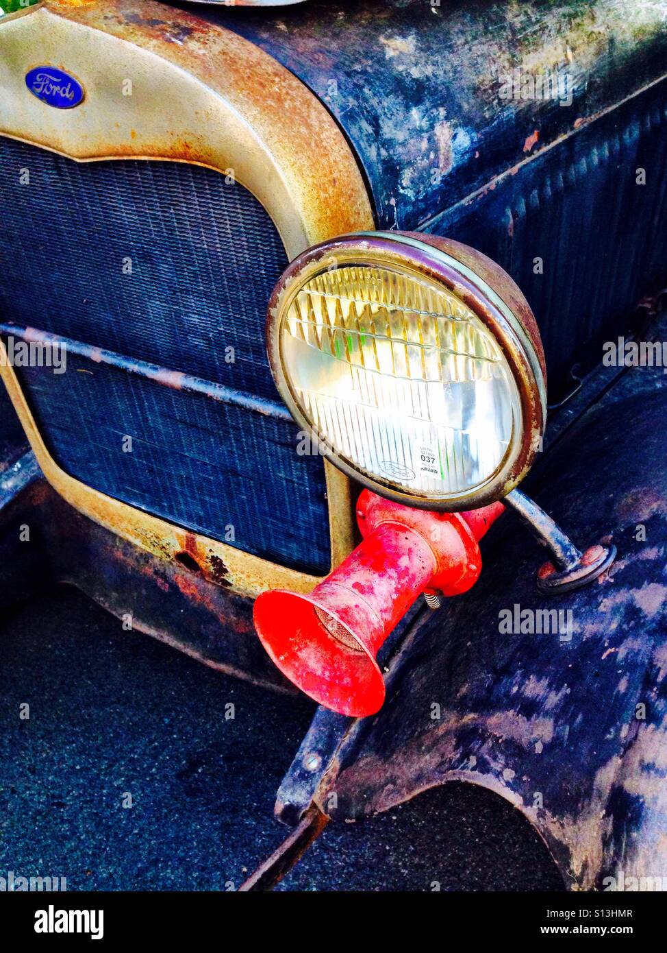 Old model-t Ford with red horn Stock Photo - Alamy