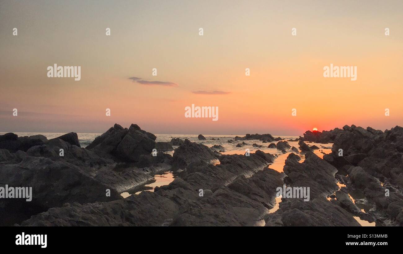 Magic sunset on the sea Stock Photo - Alamy