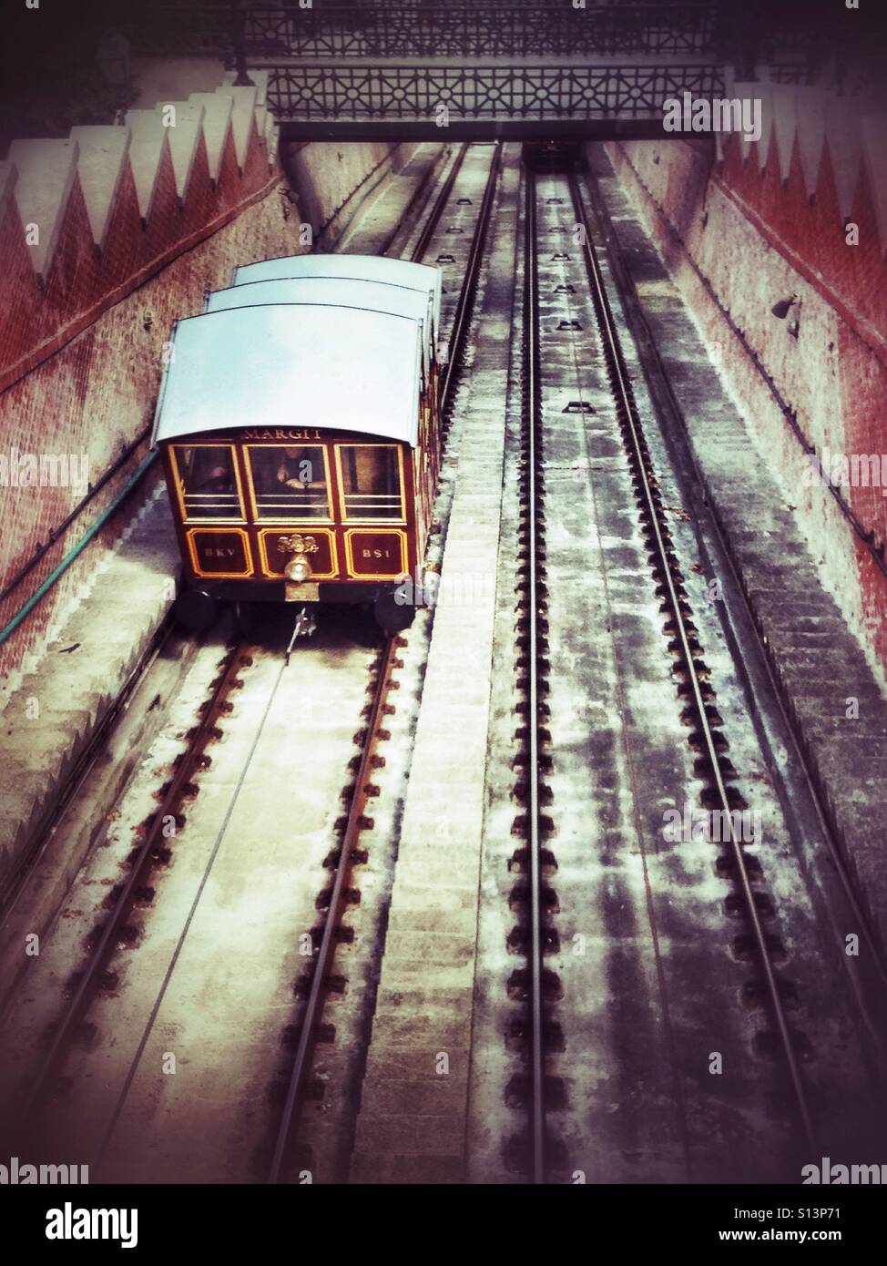 Cable car on the castle hill in Budapest, Hungary Stock Photo - Alamy
