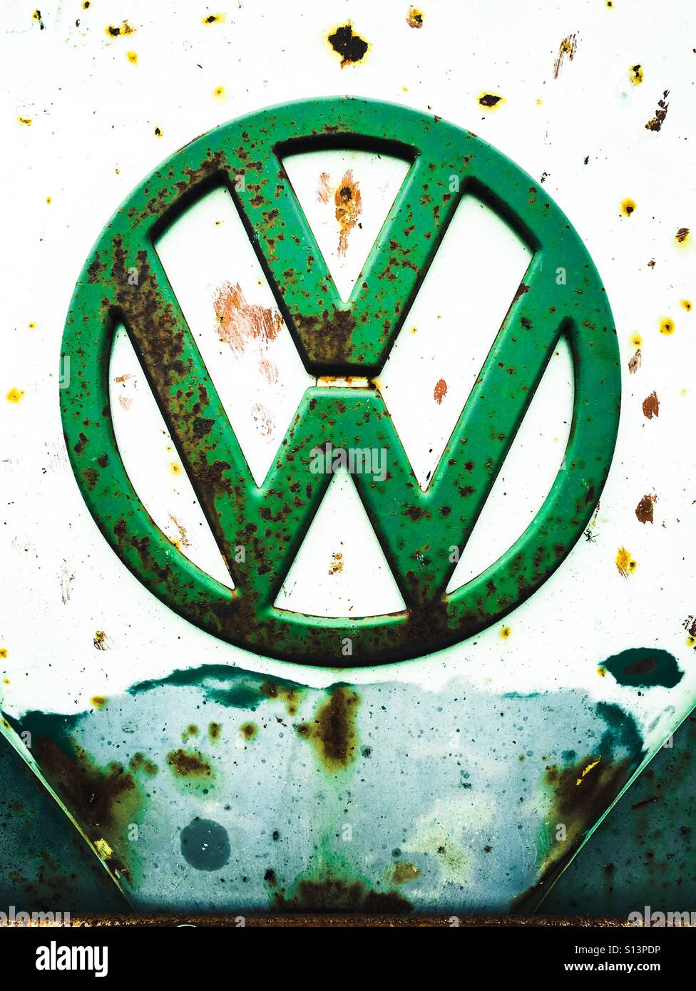 Marked VW sign on from of a van Stock Photo - Alamy