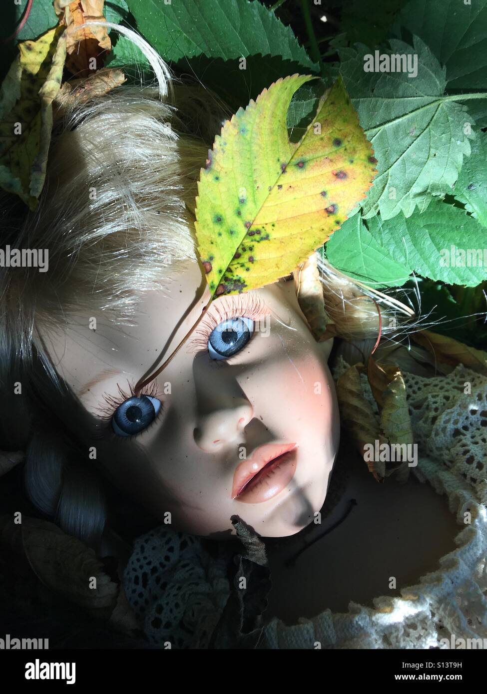 Beautiful Doll looking scared Stock Photo - Alamy