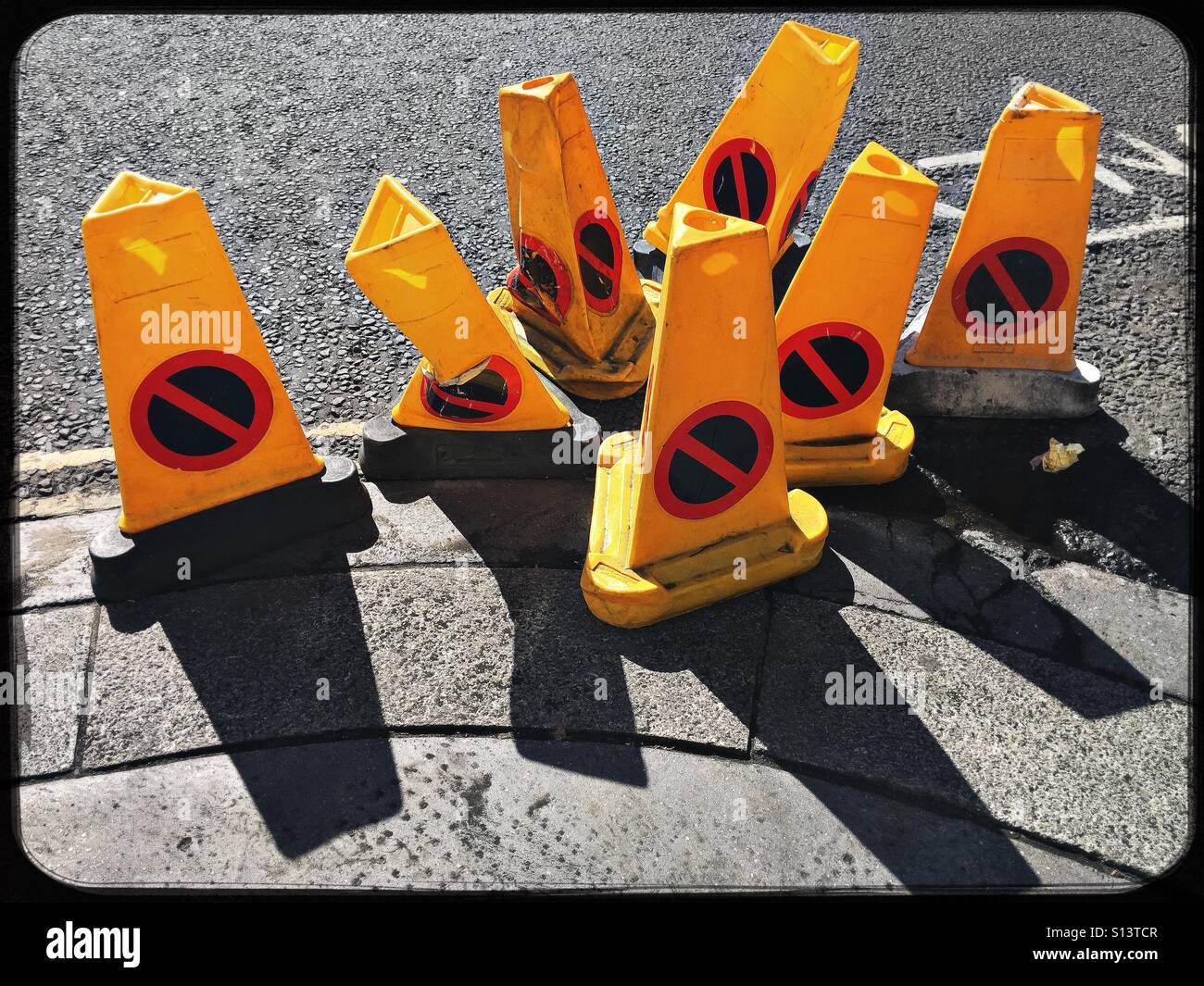 Yellow traffic cones hi-res stock photography and images - Alamy