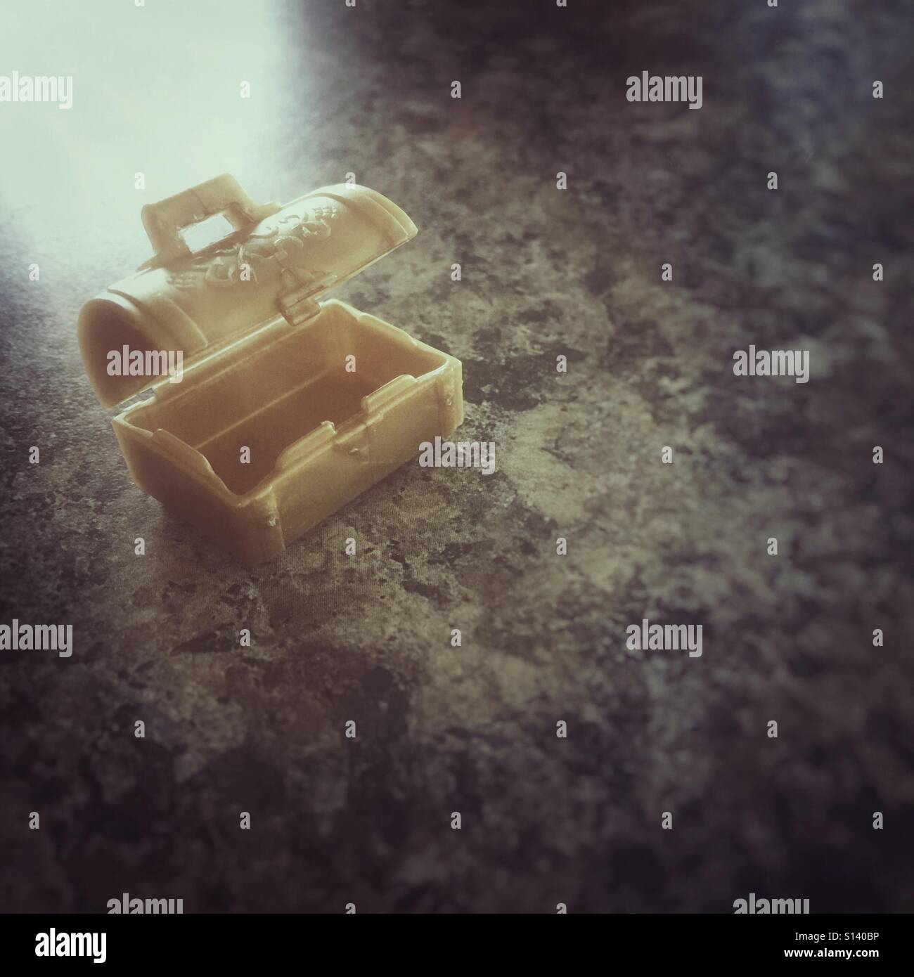 A golden treasure chest stands open and empty Stock Photo - Alamy