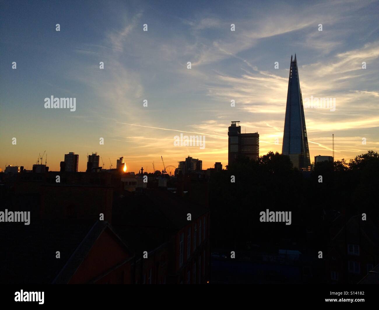 London skyline of the shard at sunset Stock Photo - Alamy