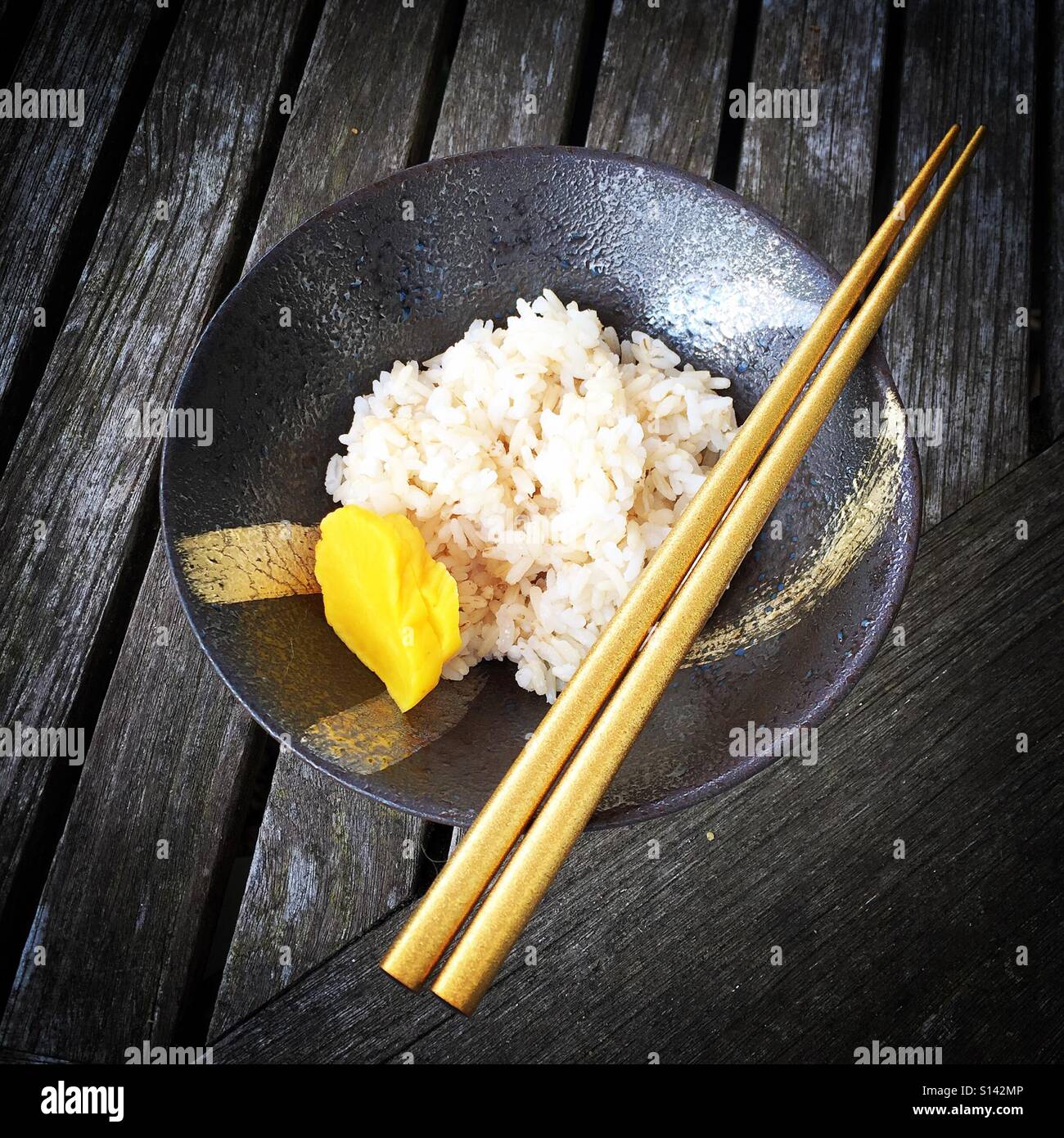 Japanese tsukemono Takuan with rise Stock Photo - Alamy