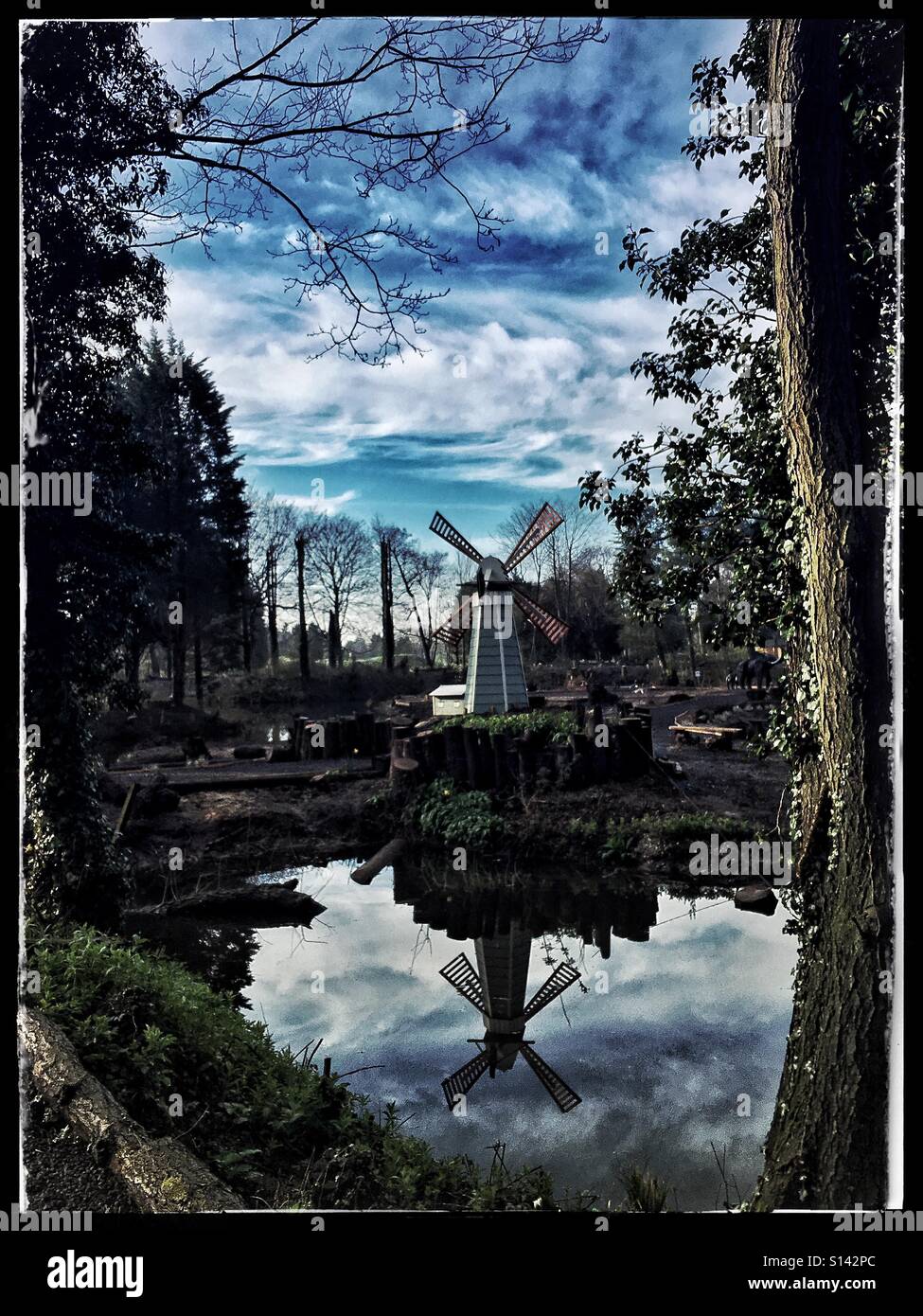 Windmill and lake hi-res stock photography and images - Alamy