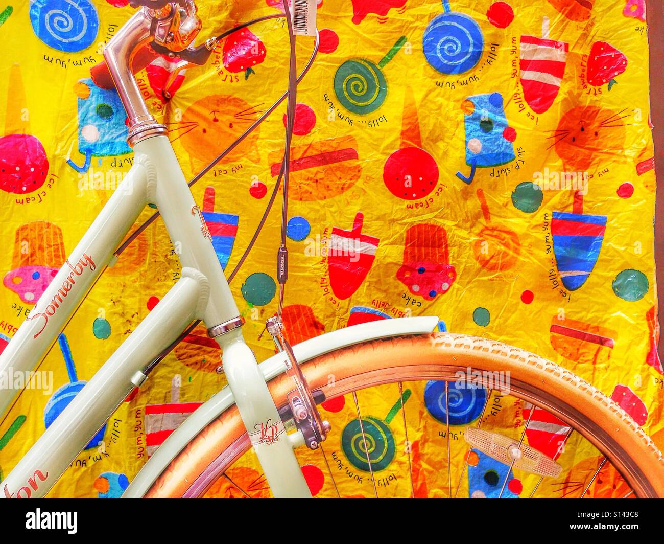 Colourful bike and background Stock Photo - Alamy