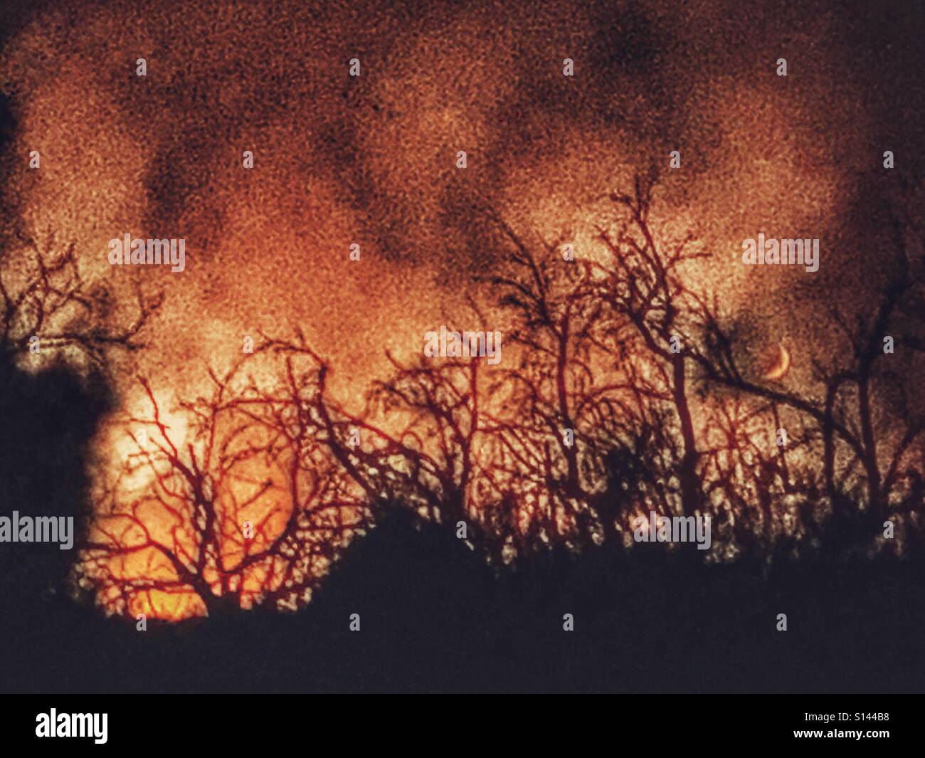 Moon and fire hi-res stock photography and images - Alamy