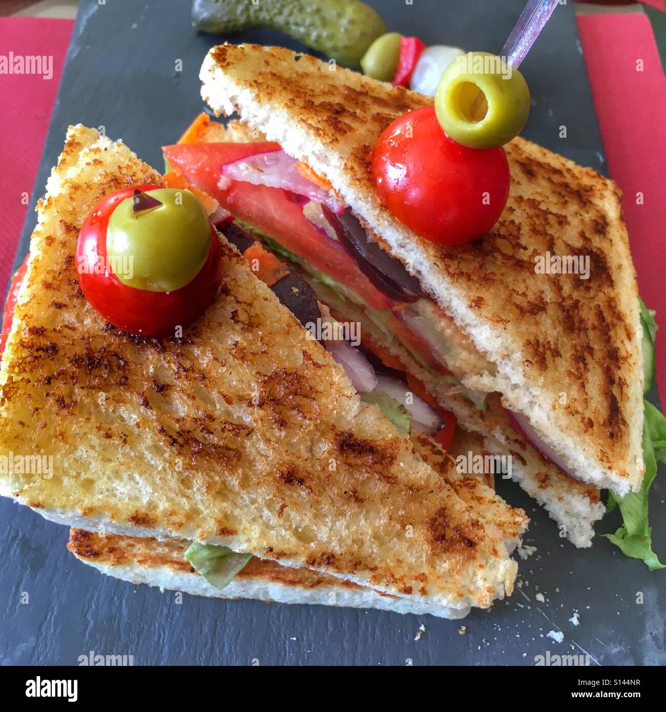 Vegetarian toasted sandwich Stock Photo - Alamy