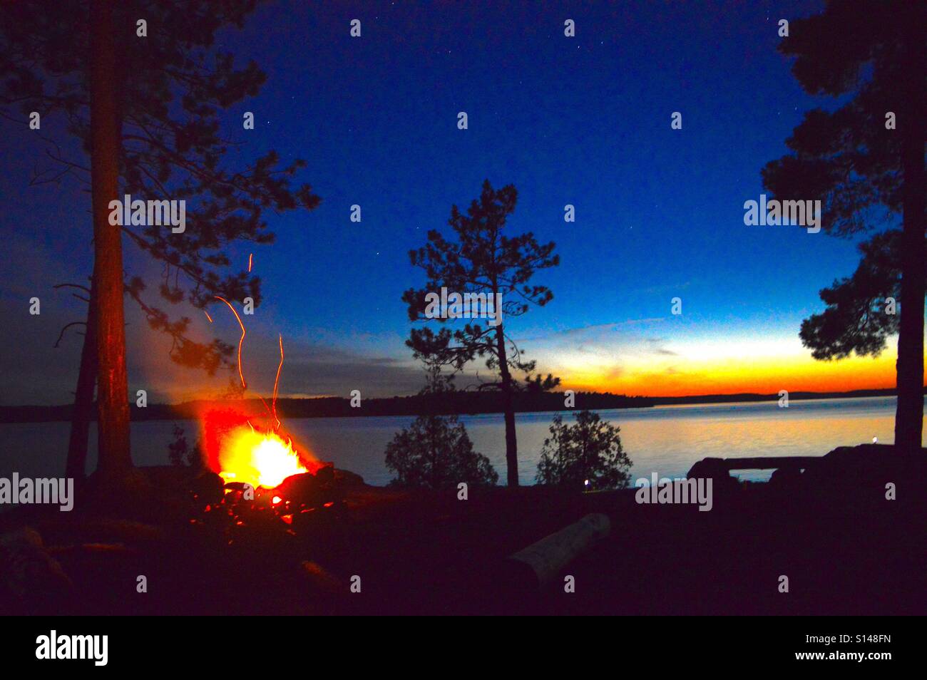 Fire Red Dawn Sky Forest High Resolution Stock Photography and Images ...