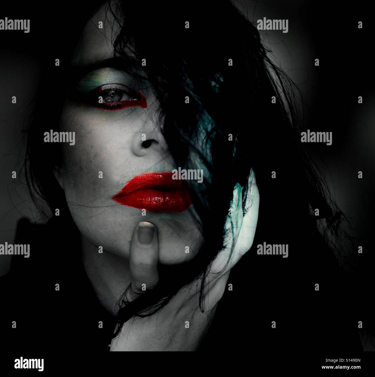 Portrait woman wearing red lipstick hi-res stock photography and images ...