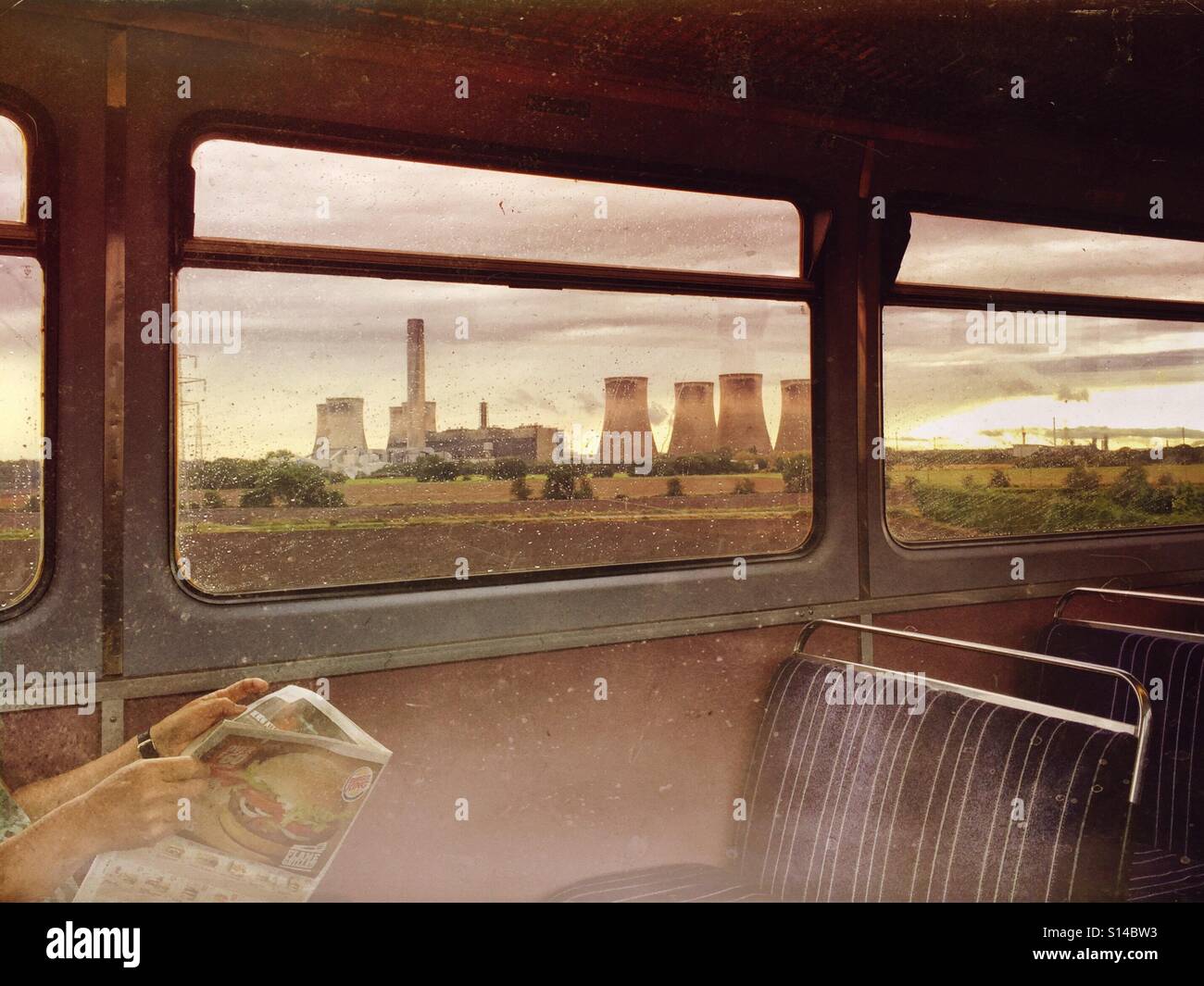 Fiddlers Ferry Power Station as seen from the train on the Warrington ...
