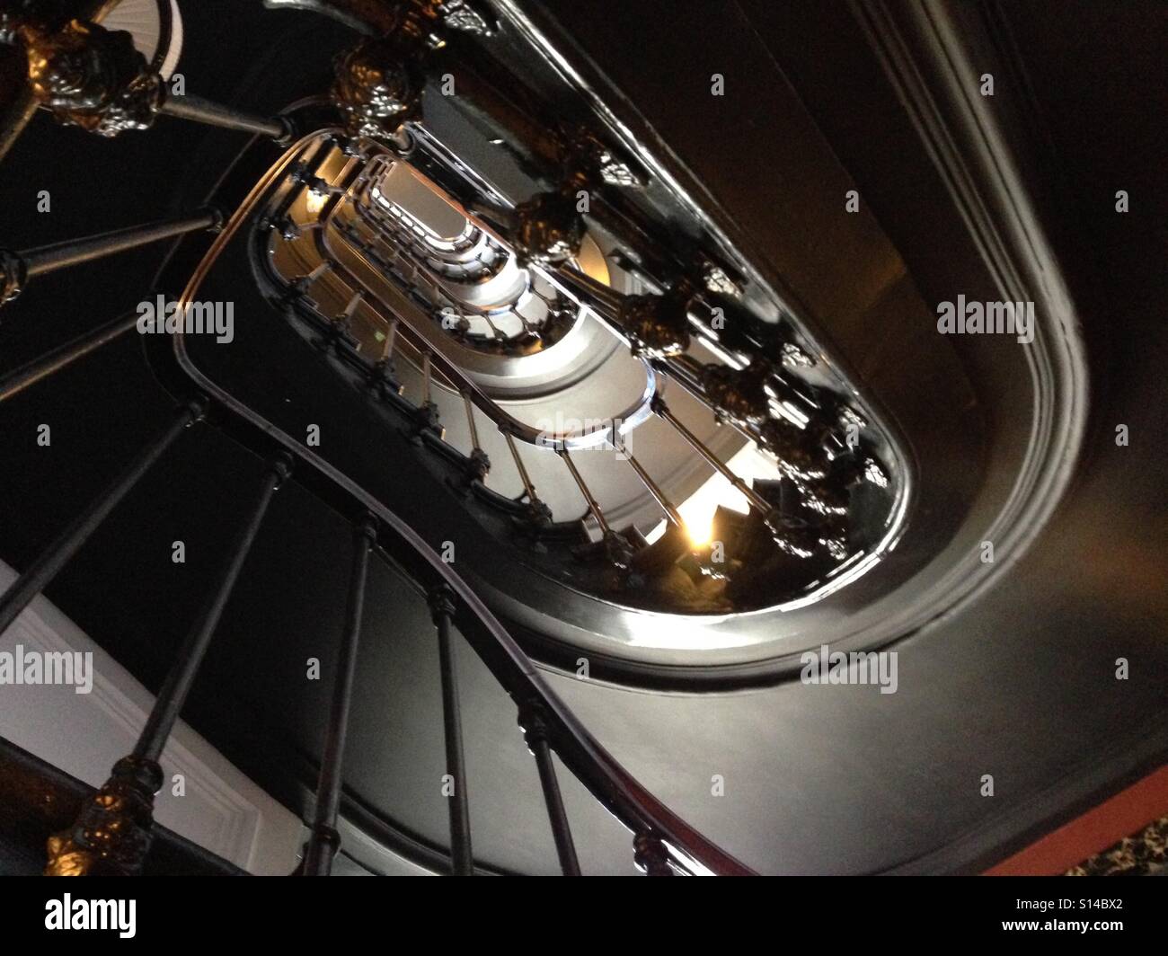 Spiral staircase from below Stock Photo - Alamy