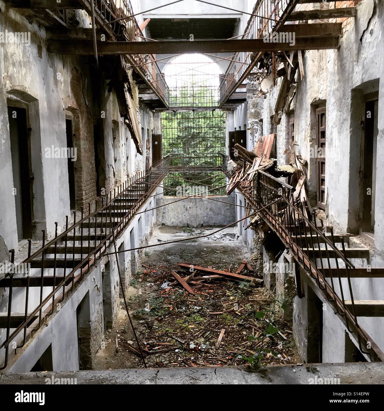 Old prison in ruins Stock Photo - Alamy