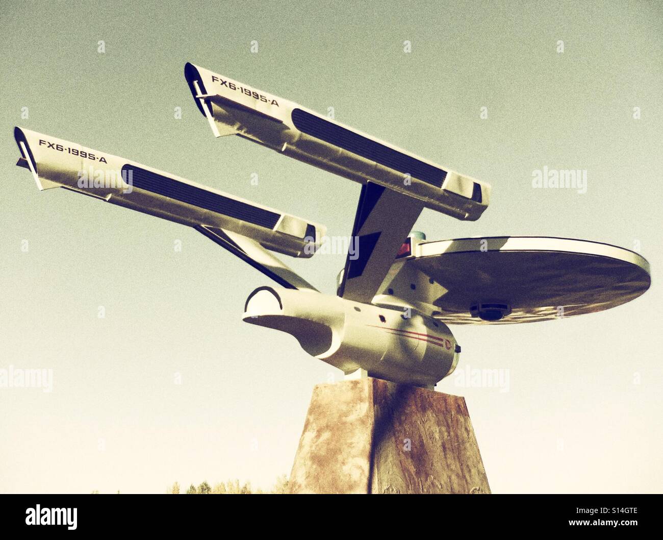 A Star Trek style starship, the town mascot in Vulcan, Canada Stock ...