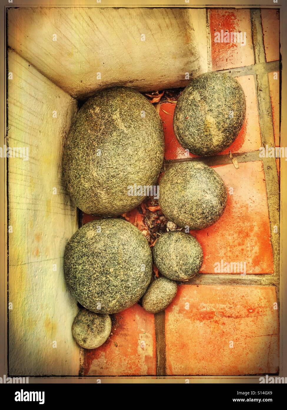 Smooth river rocks Stock Photo - Alamy